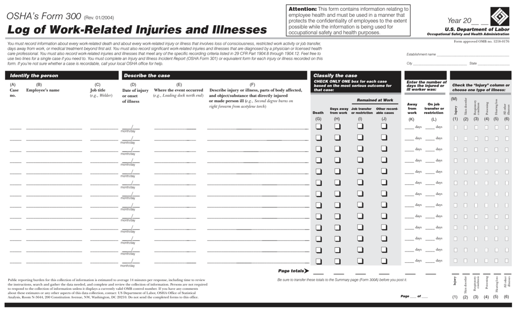 How to Fill Out OSHA Forms 300, 300A, and 301 | BerniePortal